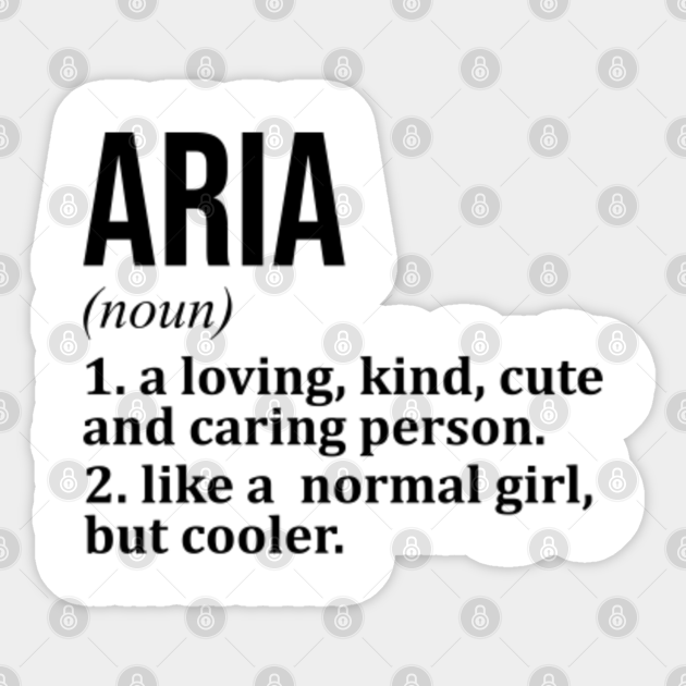 Aria Name Aria Name Sticker Teepublic